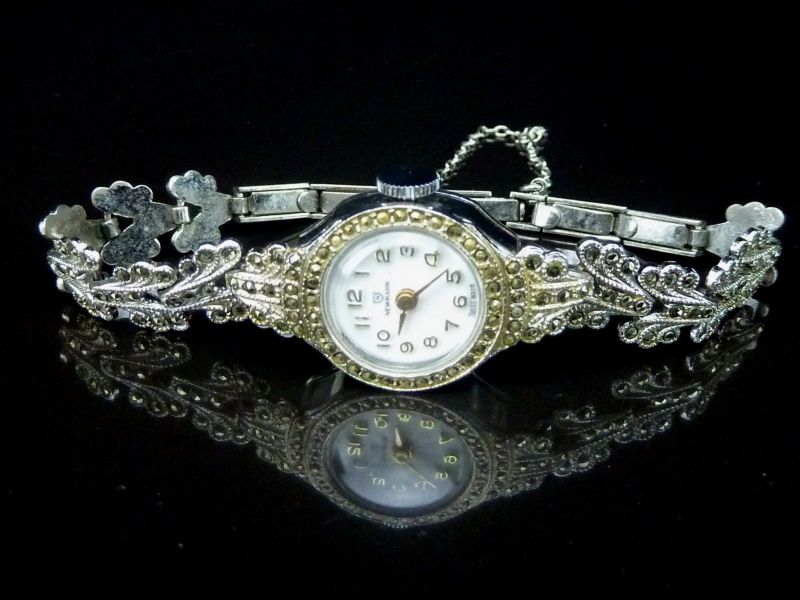 Watt's Antiques :: MARCASITE COCKTAIL WATCH